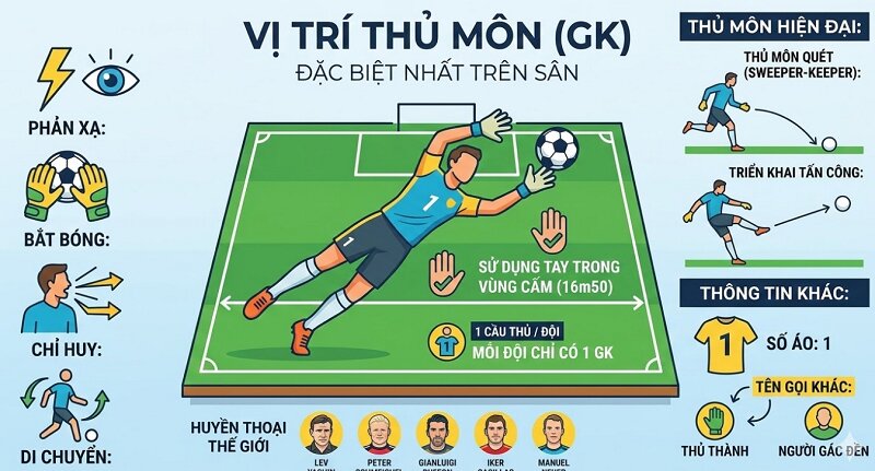 Các vị trí trong bóng đá: Ký hiệu & Vai trò và sơ đồ đội hình